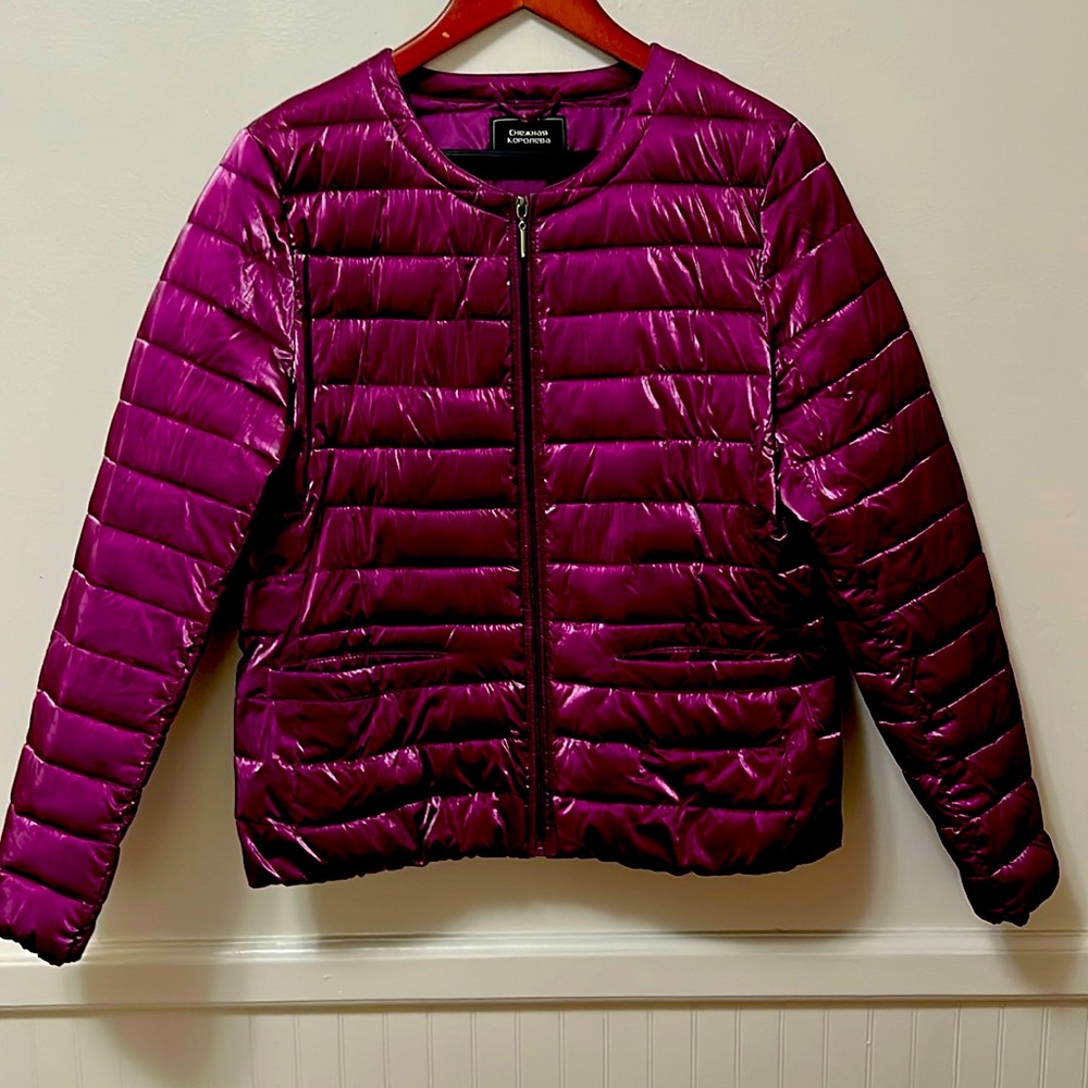 Snow Queen Bomber Puffer Jacket - Gem